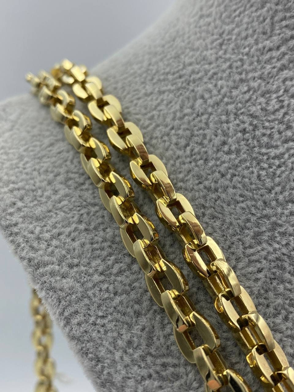 14K Solid Gold Necklace Men's Gold Braided Cable Chain - Etsy