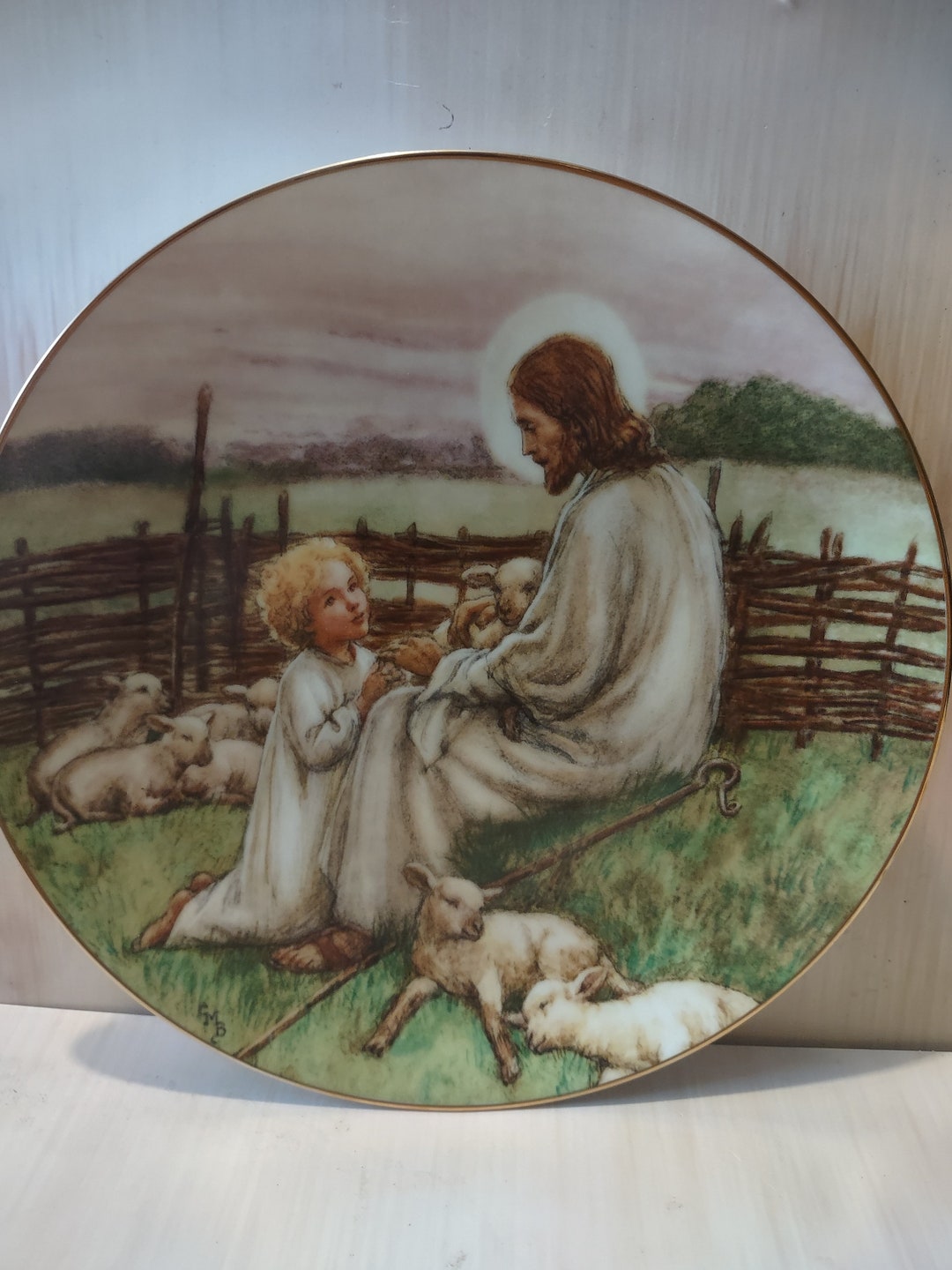 Cicely Mary Barker "the Lord is My Shepherd" Collectible Plate W.S ...