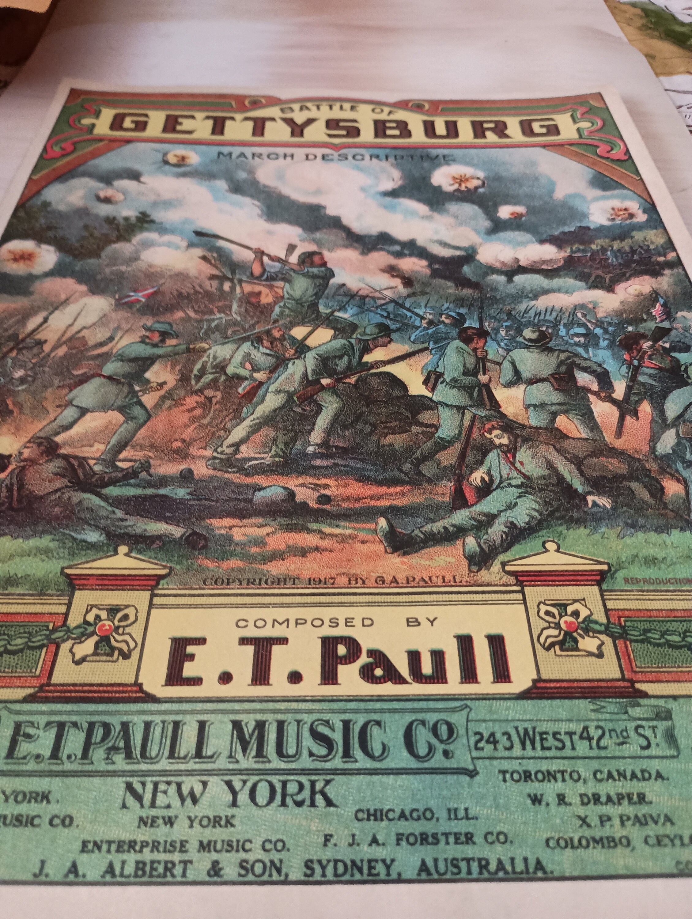 The Battle of Gettysburg Vintage Sheet Music - Etsy