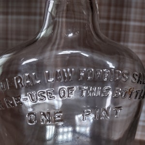 Vintage Clear Pint Liquor Bottle - Etsy