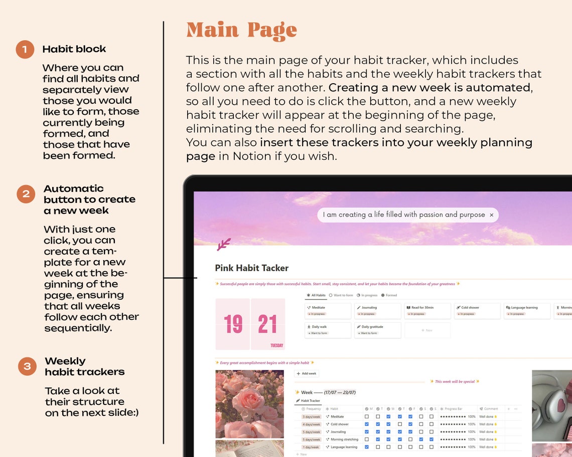 Aesthetic Notion Template Notion Habit Tracker Notion Dashboard Notion ...