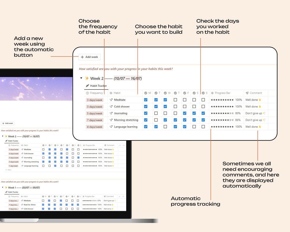 Notion Habit Tracker Notion Template Notion Dashboard Notion Life ...