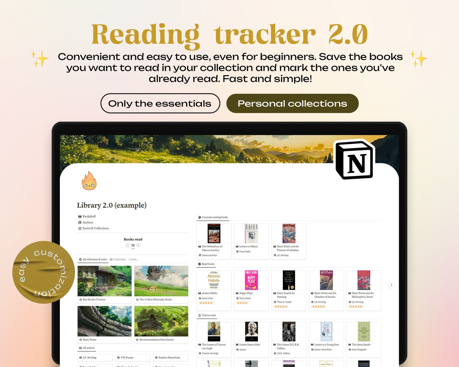 Book Tracker Notion Planner, Reading List Notion Template, Studio ...