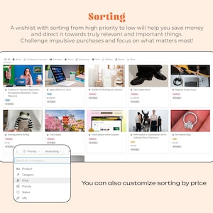 Notion Wishlist Template, Wish List Notion Template, Notion Dashboard, Notion Purchases Planner ...