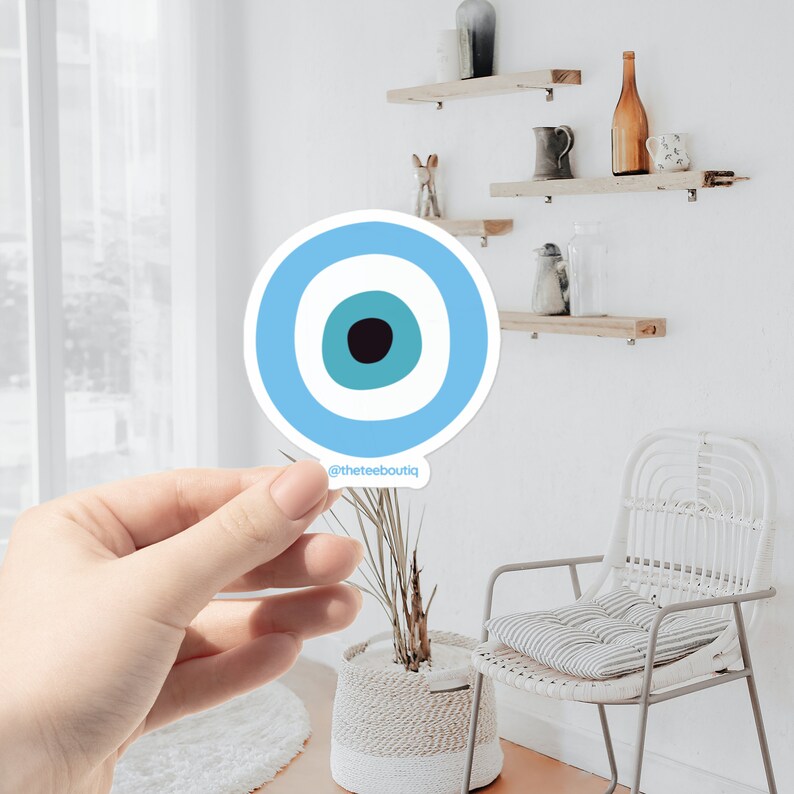 Evil Eye Sticker, Turkish Mykonos Mystical Evil Eye Decal, Good Vibes ...