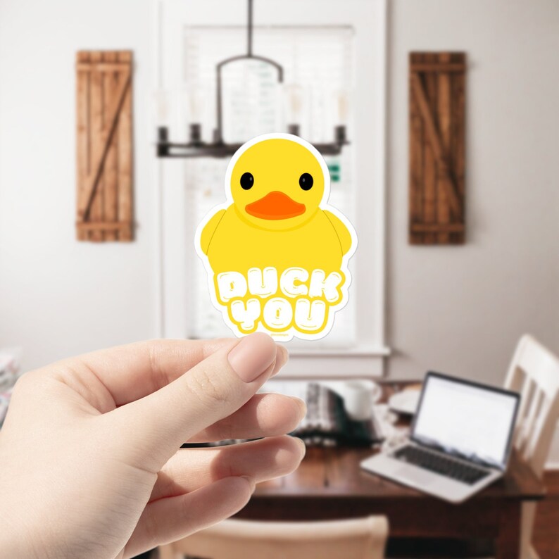 Duck You Sticker, Funny Rubber Duck Decal, Sarcastic Laptop Sticker ...