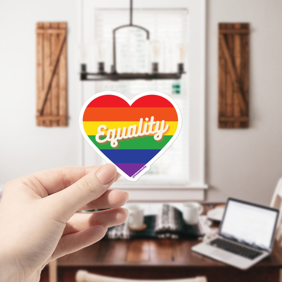 Equality Sticker, LGBTQ Pride Month Sticker, Gay Trans Love, Love is ...