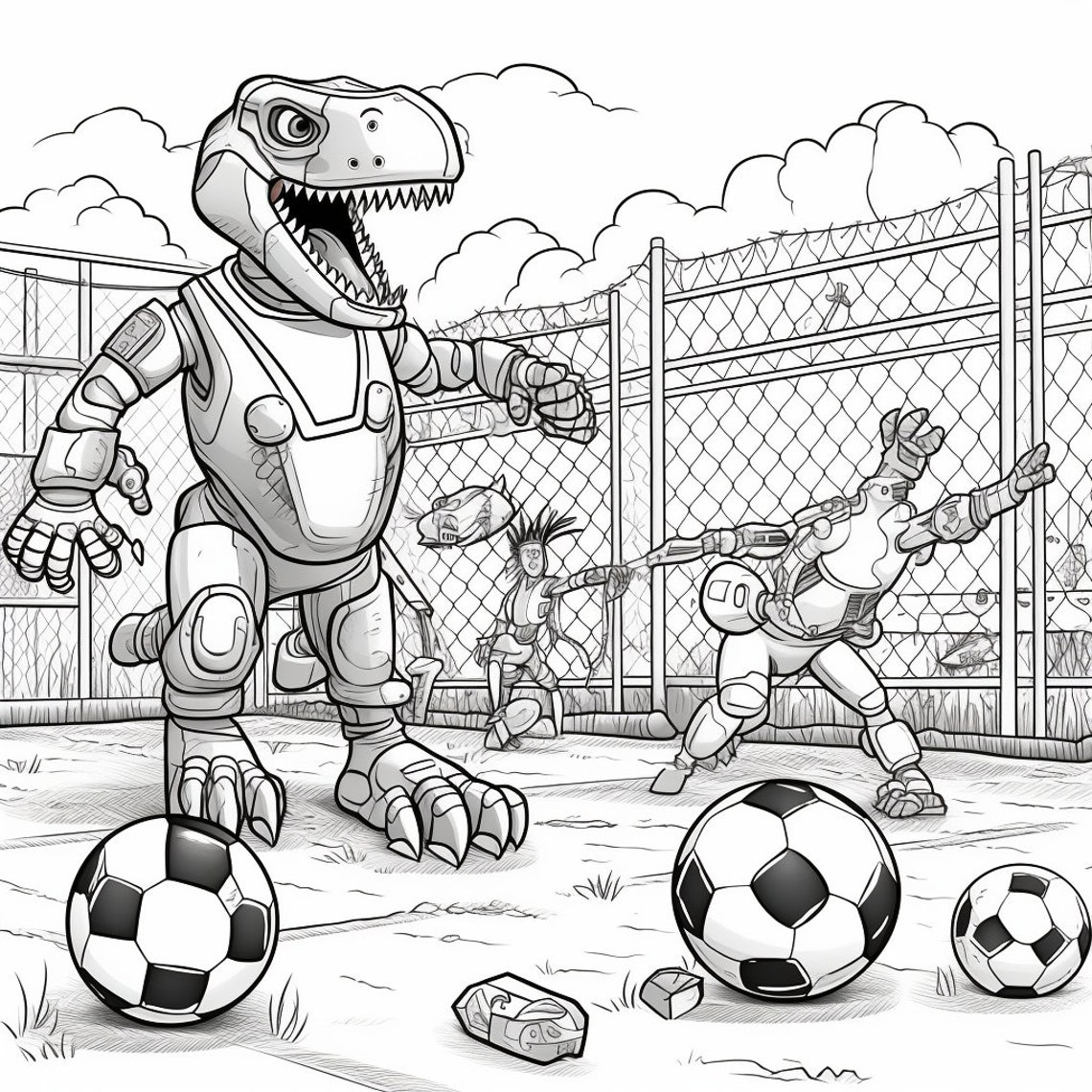 Dino Robot World Coloring Pages | Printable Coloring Book | Coloring ...