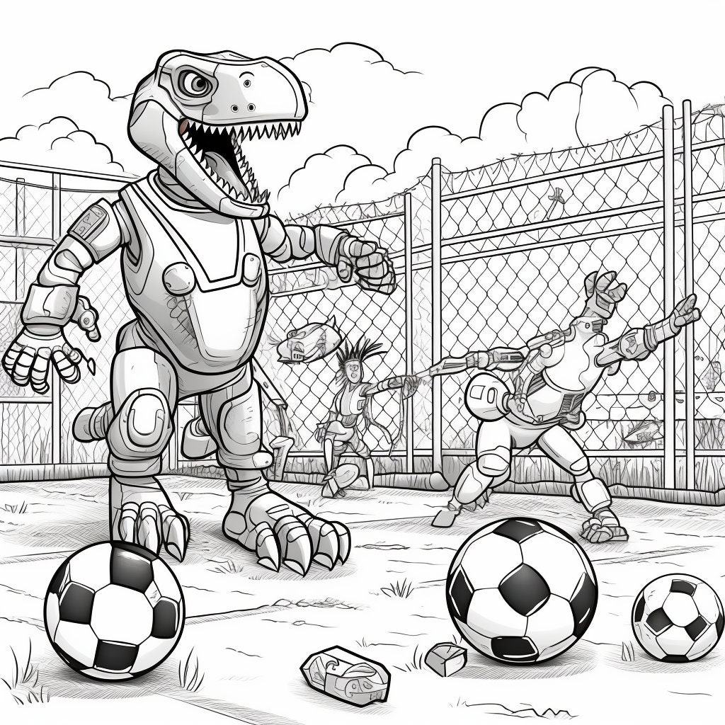 Dino Robot World Coloring Pages | Printable Coloring Book | Coloring ...