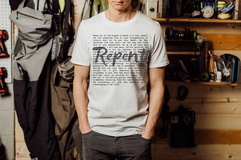 Repent Christian Shirt Bible Scripture Shirt Men's - Etsy