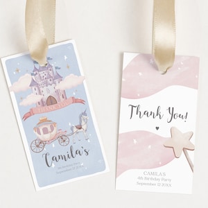 Editable Princess Gift Tag Birthday Template Printable Fairy Tale ...