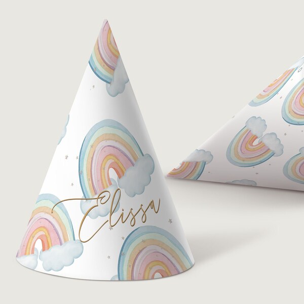 Printable Princess Magic Wand Birthday Party Hats Editable Birthday Hat ...