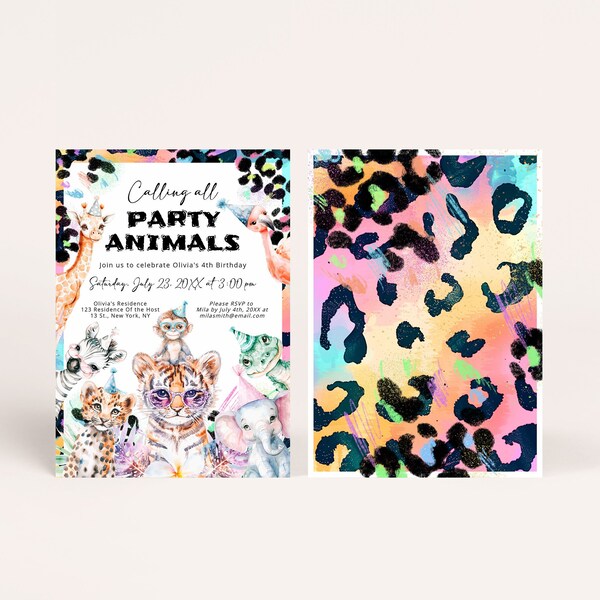 Leopard Print Invitations - Etsy