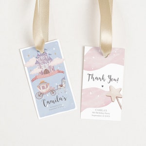 Editable Princess Gift Tag Birthday Template Printable Fairy Tale ...