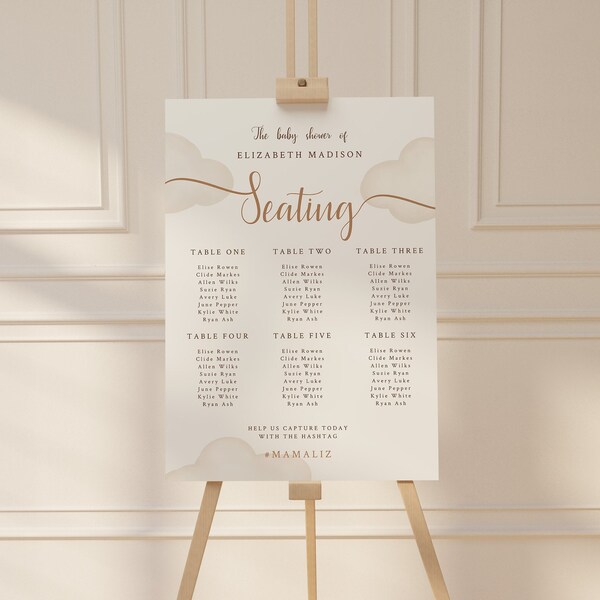 Babyshower Seating Chart Bear - Etsy