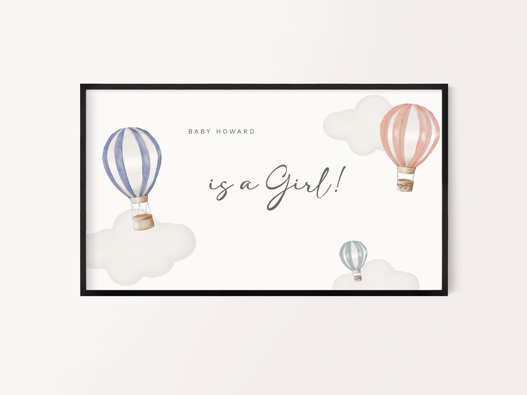 Editable After Reveal Gender Announcement Samsung TV Art for Gender ...