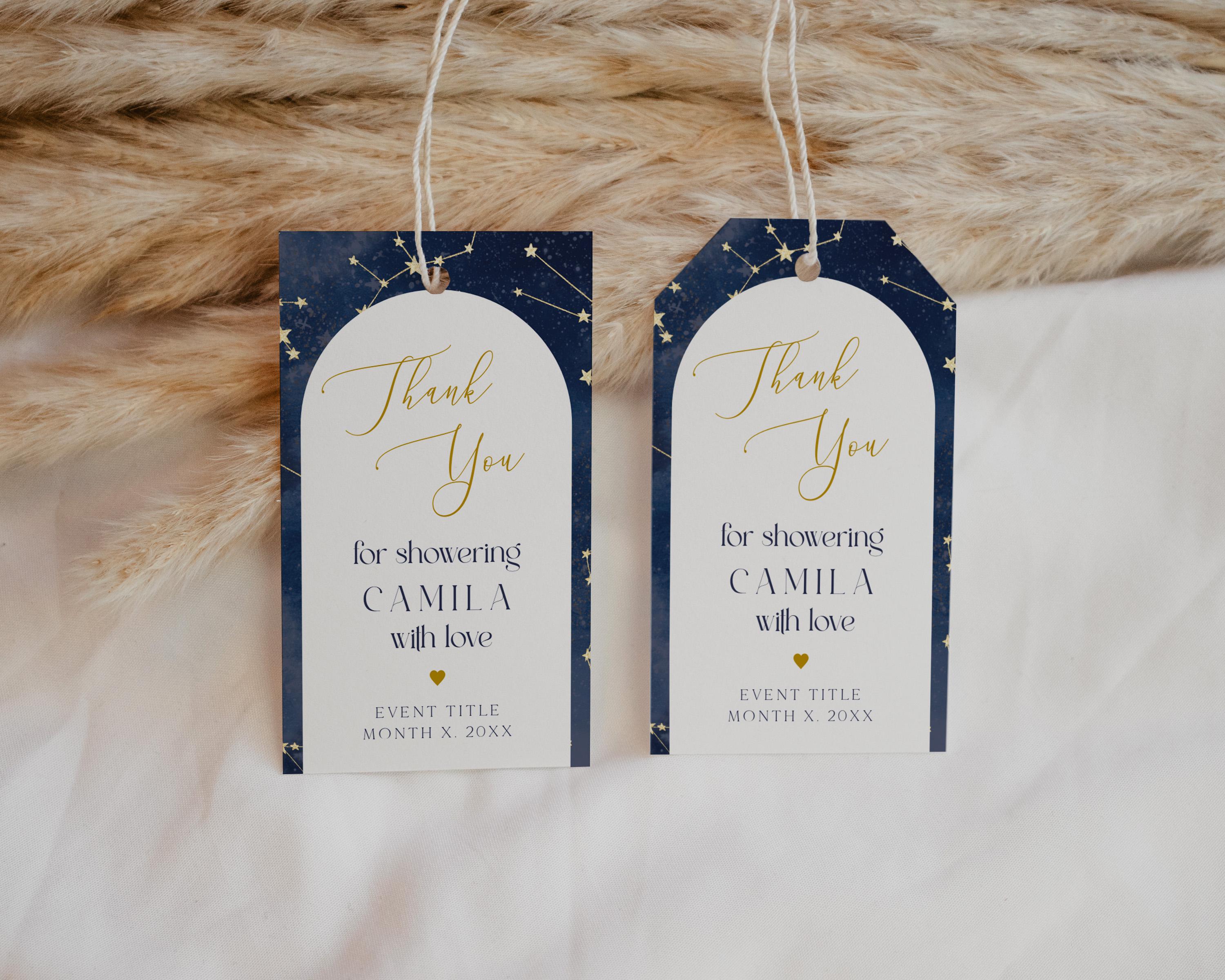 Editable Celestial Gift Tags Printable Starry Night Favor Label Bridal ...