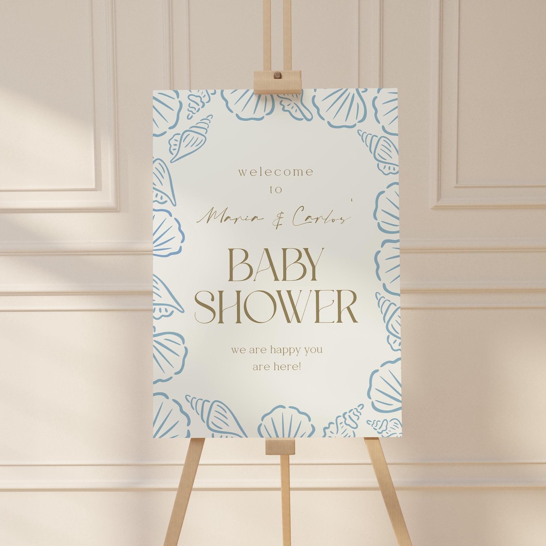 Editable Welcome Sign Sea You Soon Baby Shower Theme Printable Coastal ...