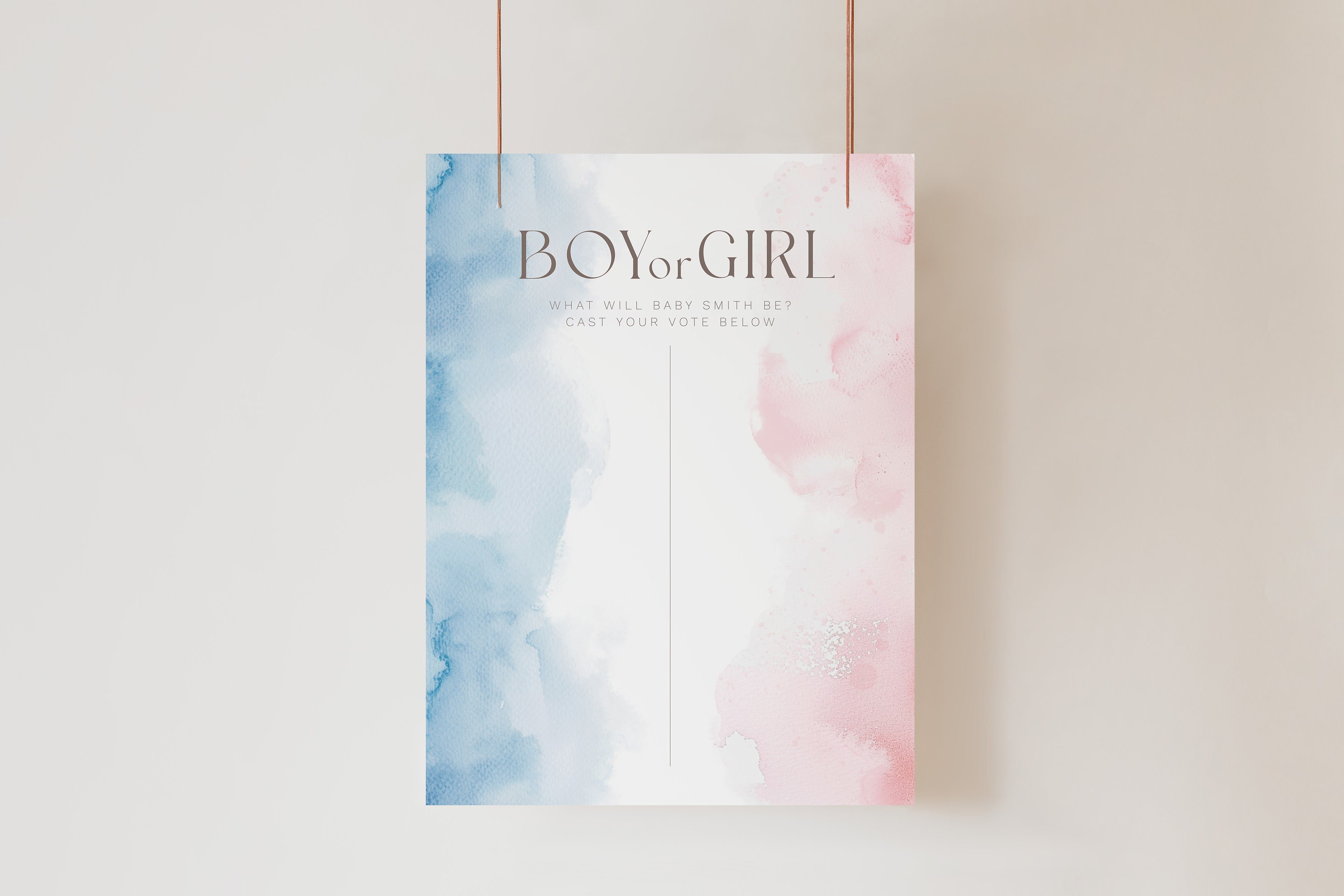 Editable Boy or Girl Gender Voting Sign Gender Reveal Baby Gender ...