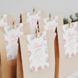 Editable Candyland Gift Tags Printable Favor Tag Template Donuts ...