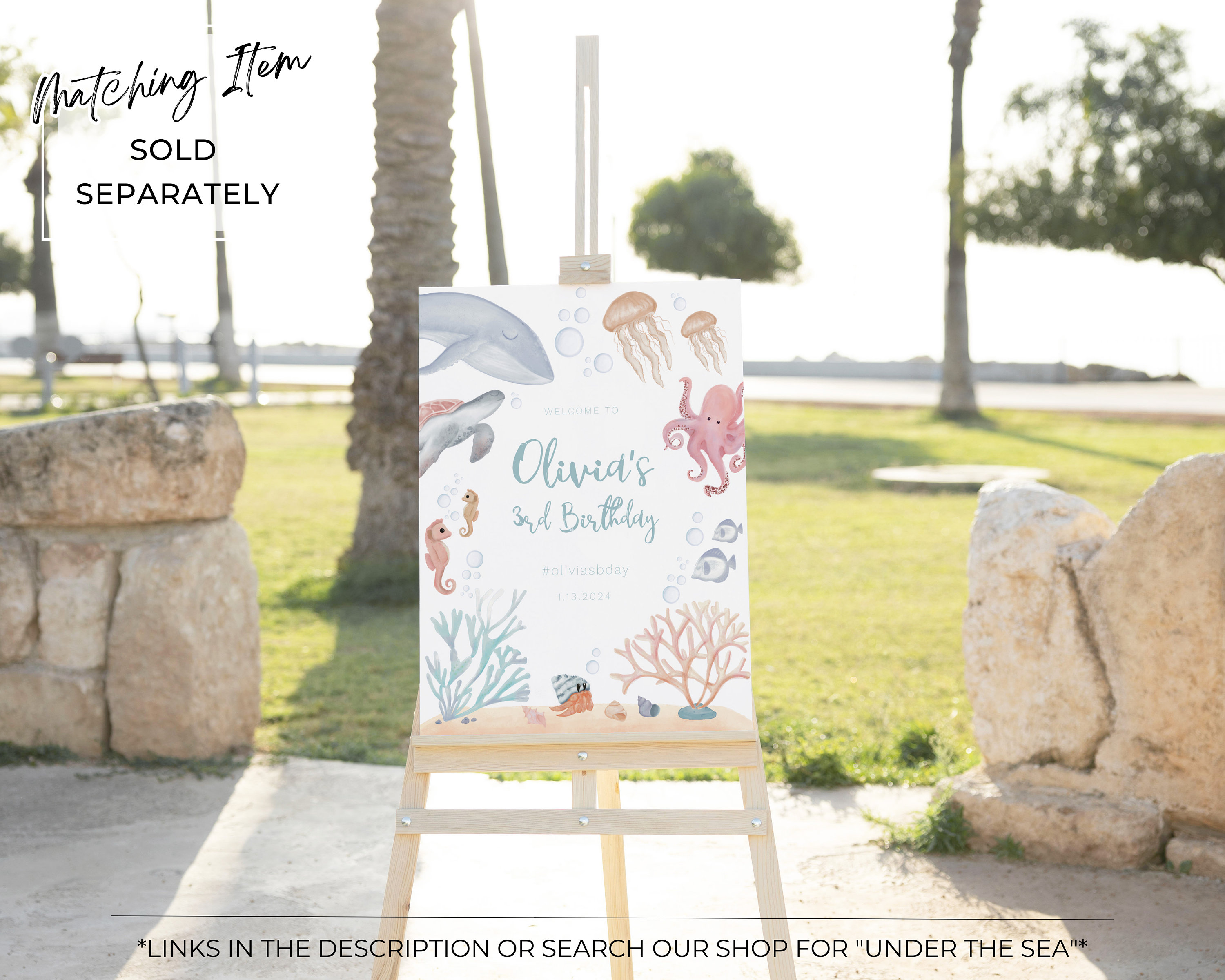 Editable Under the Sea Birthday Table Sign Template Printable Table ...