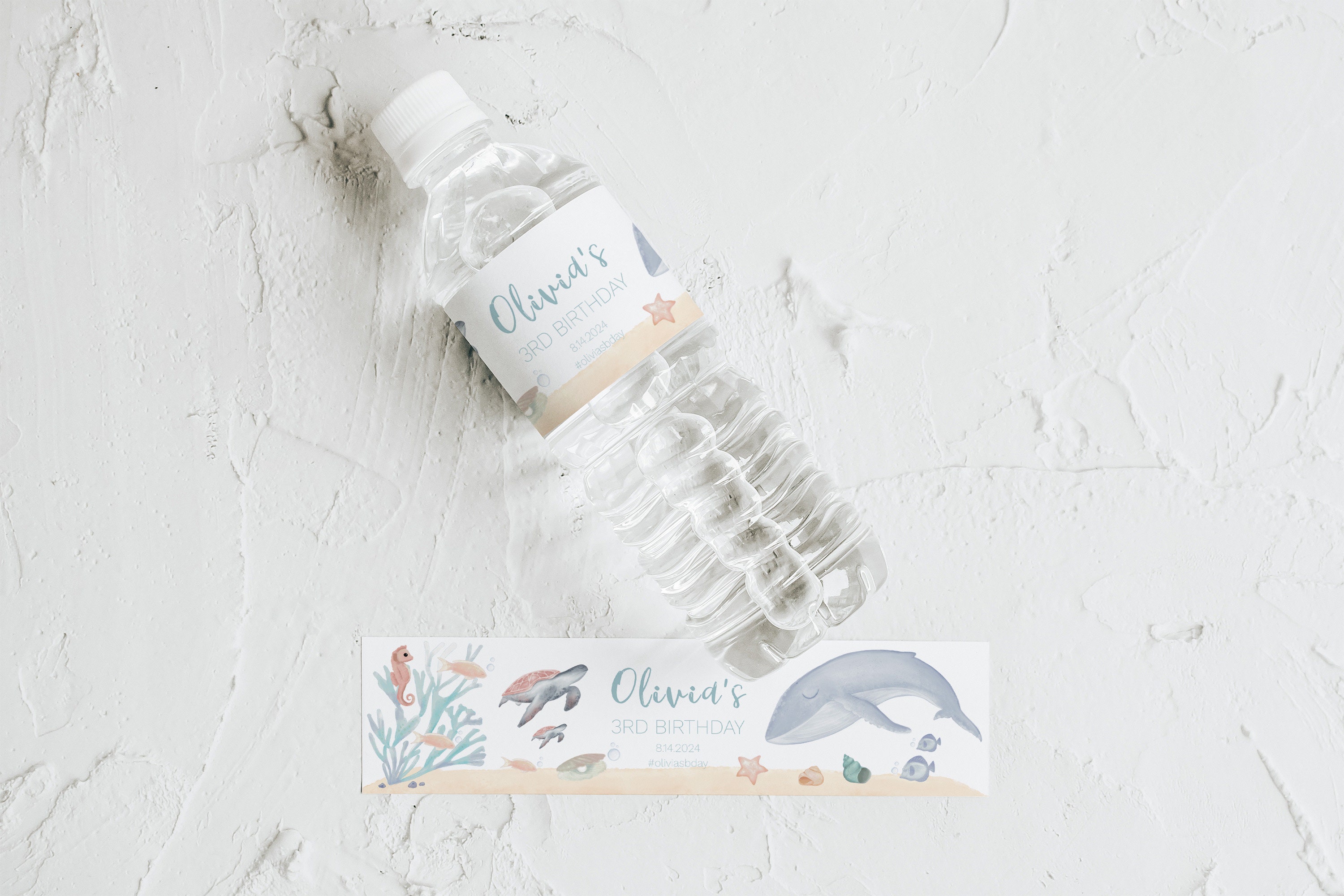 Editable Under the Sea Water Bottle Label Template Printable Birthday ...