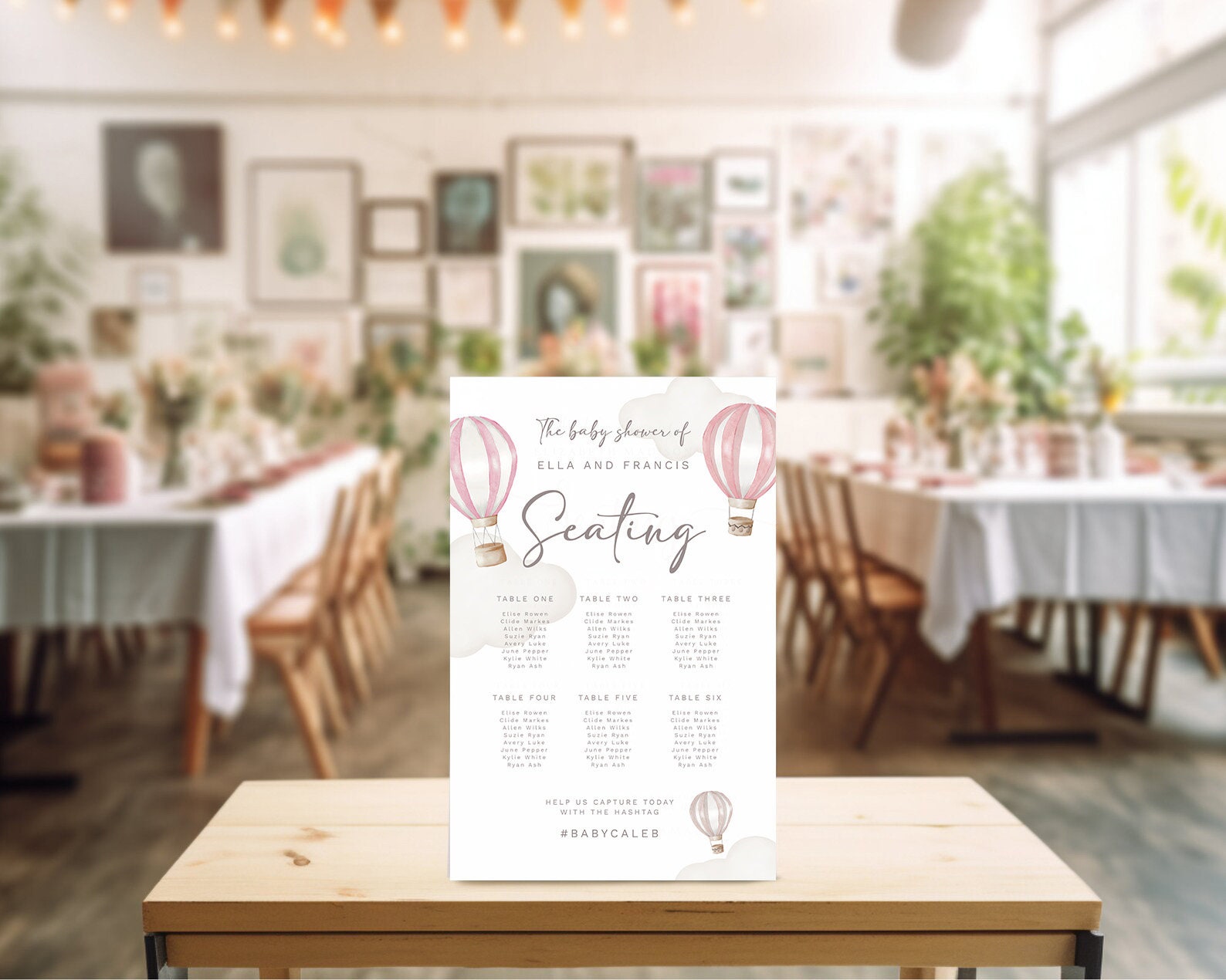 Editable Baby Shower Menu Seating Chart and Table Number Sign Printable ...