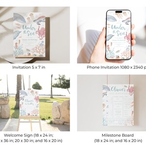 Editable Under the Sea Birthday Bundle Printable Invitation and Party ...