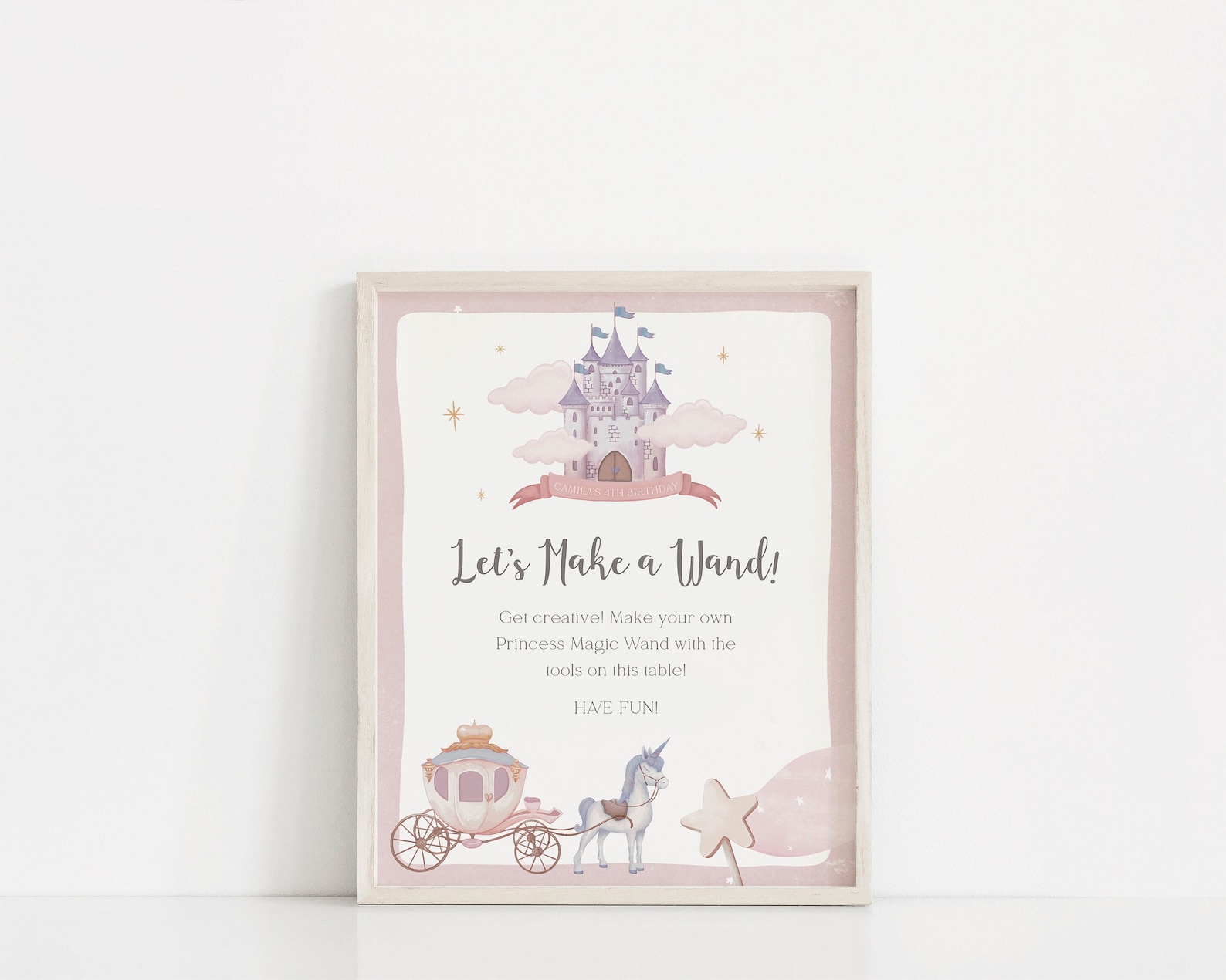 Editable Princess Let's Make a Wand Table Sign Printable Birthday ...