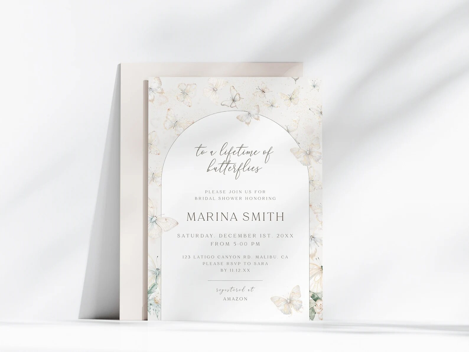 Editable Gift Tag Cream Butterfly Printable Favor Label Floral ...