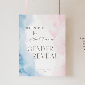 Editable Boy or Girl Gender Welcome Sign Gender Reveal Baby Welcome ...