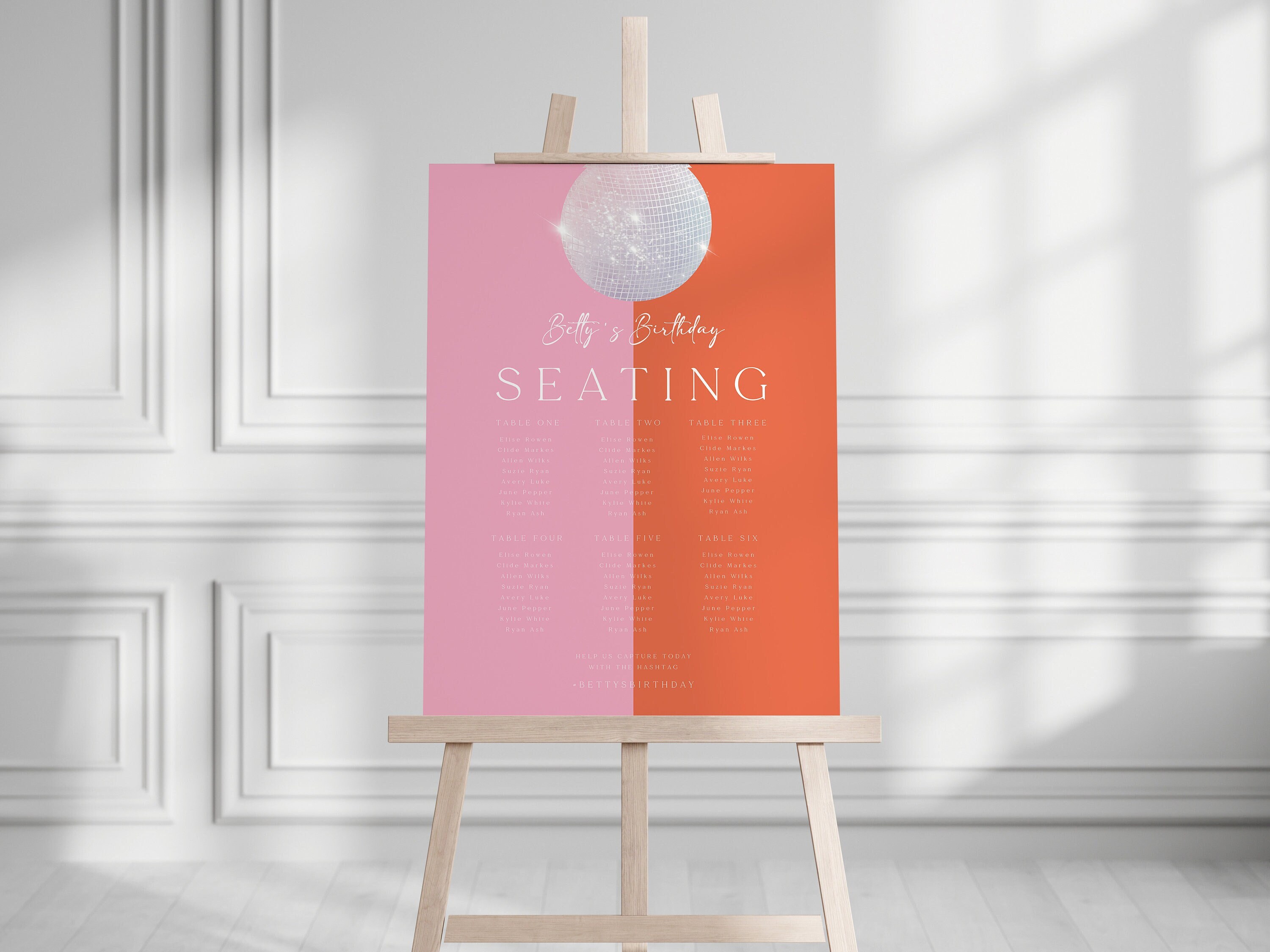 Editable Seating Chart Disco Party Custom Seating Plan Retro 70's ...