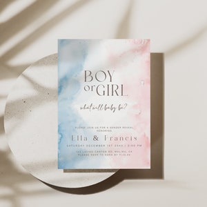 Editable Boy or Girl Gender Welcome Sign Gender Reveal Baby Welcome ...