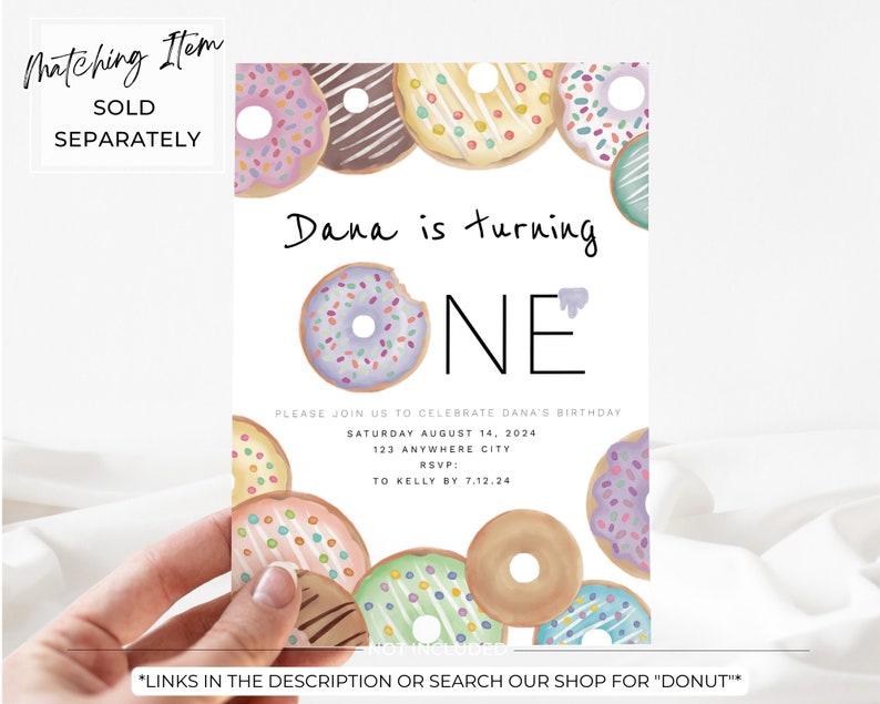 Editable Donut Welcome Sign Printable Template Doughnut Birthday Party ...