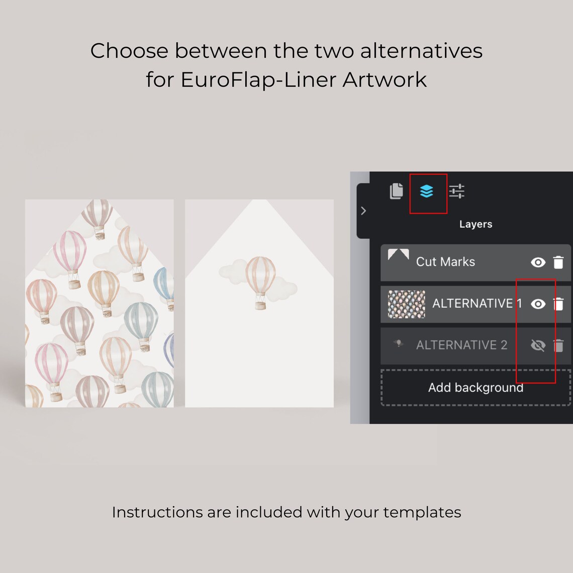 Editable Cream Hot Air Balloons Gender Reveal Invitation Suit Printable ...