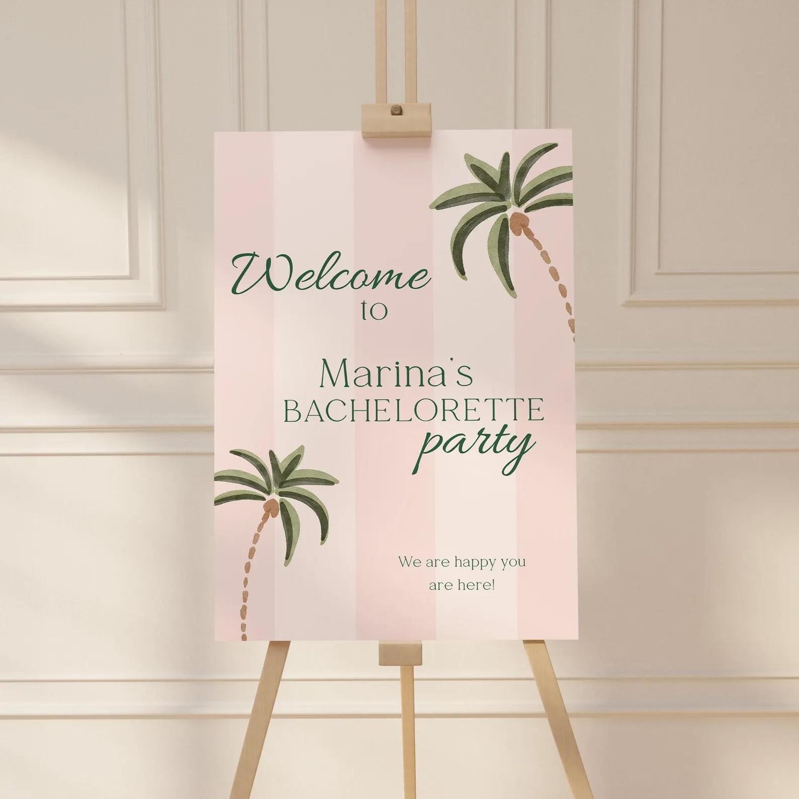 Editable Cabana Table Sign Beach Club Birthday Custom Sign Printable ...