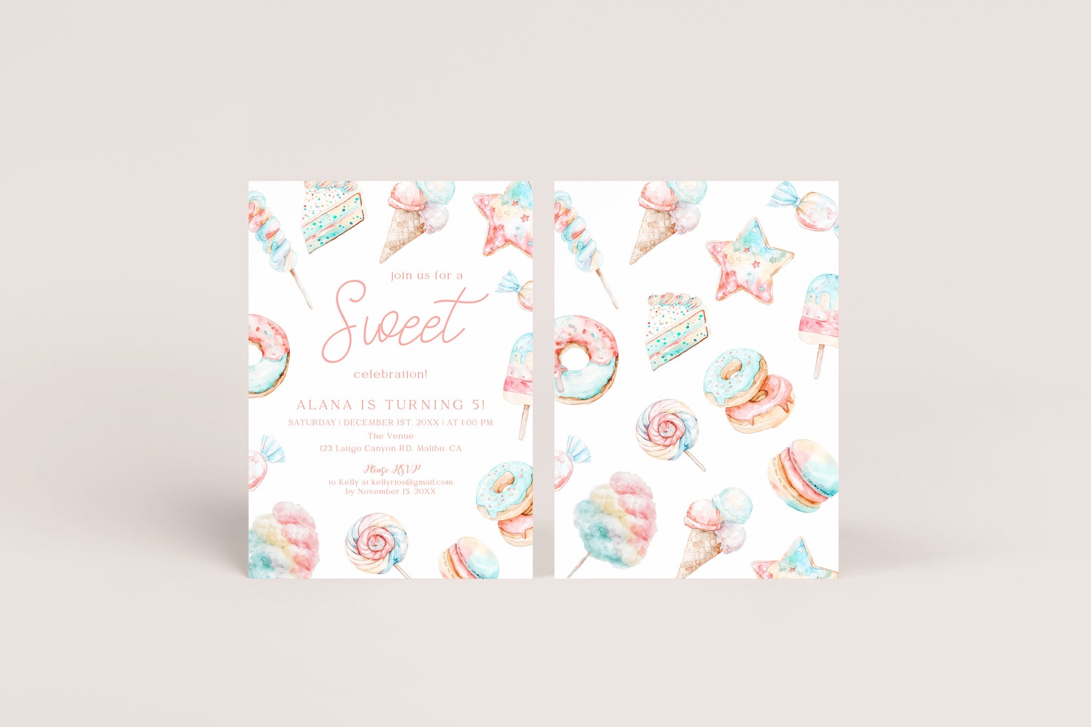 Editable Sweet Celebration Birthday Girl Invitation Printable Candyland ...