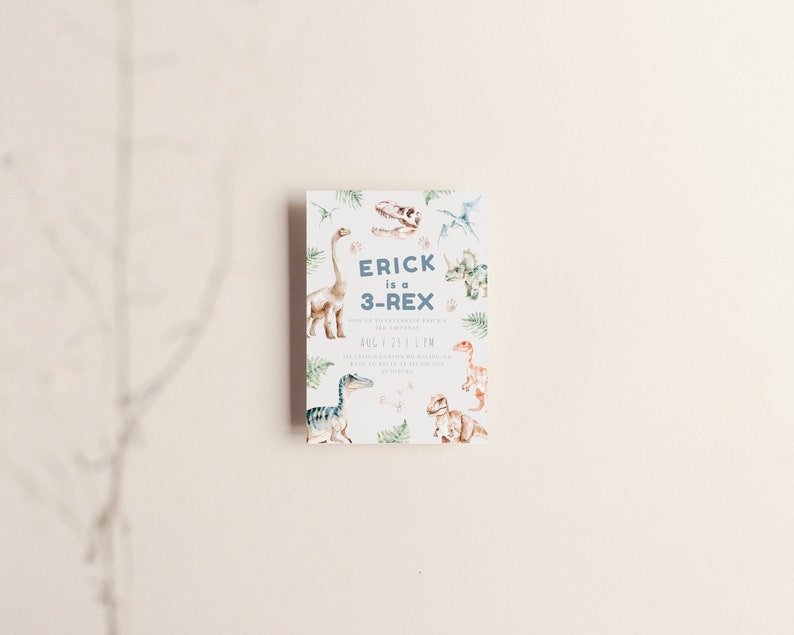 Editable Dinosaur Birthday Invitation Printable Jurassic Dinosaur ...