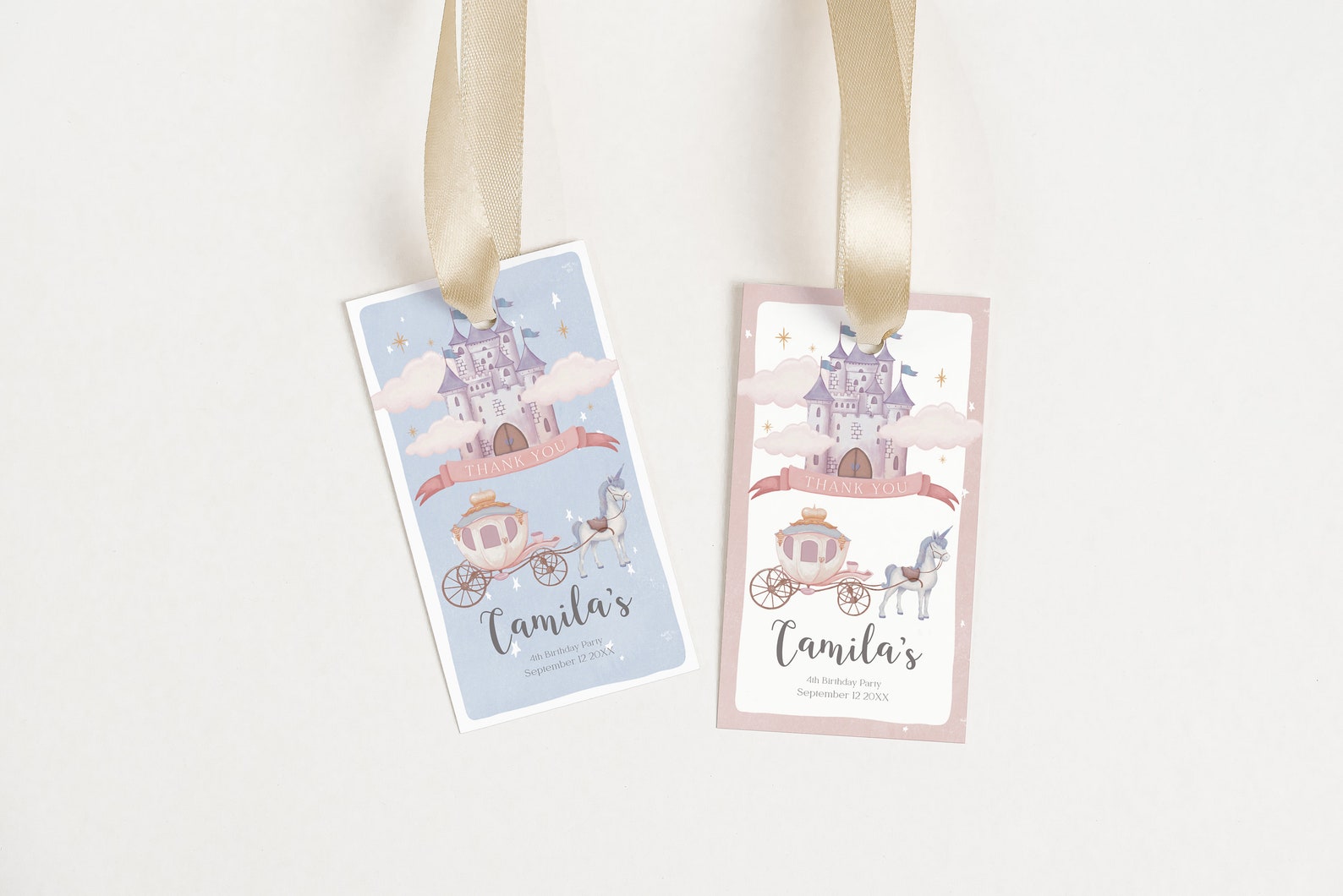 Editable Princess Gift Tag Birthday Template Printable Fairy Tale ...