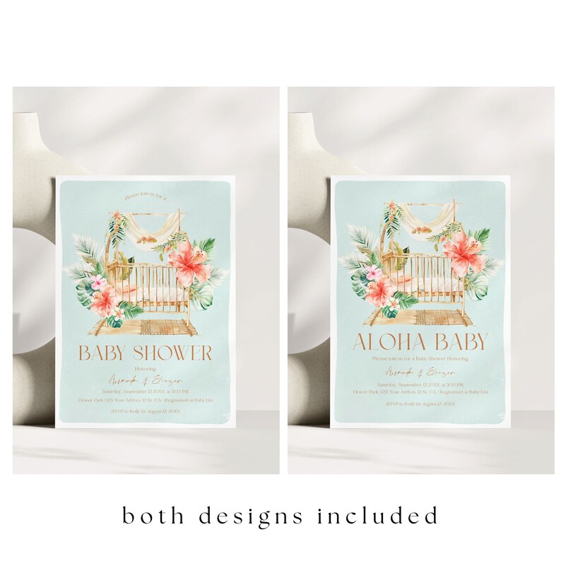 Editable Aloha Baby Shower Invitation Printable Hawaiian Baby Shower ...
