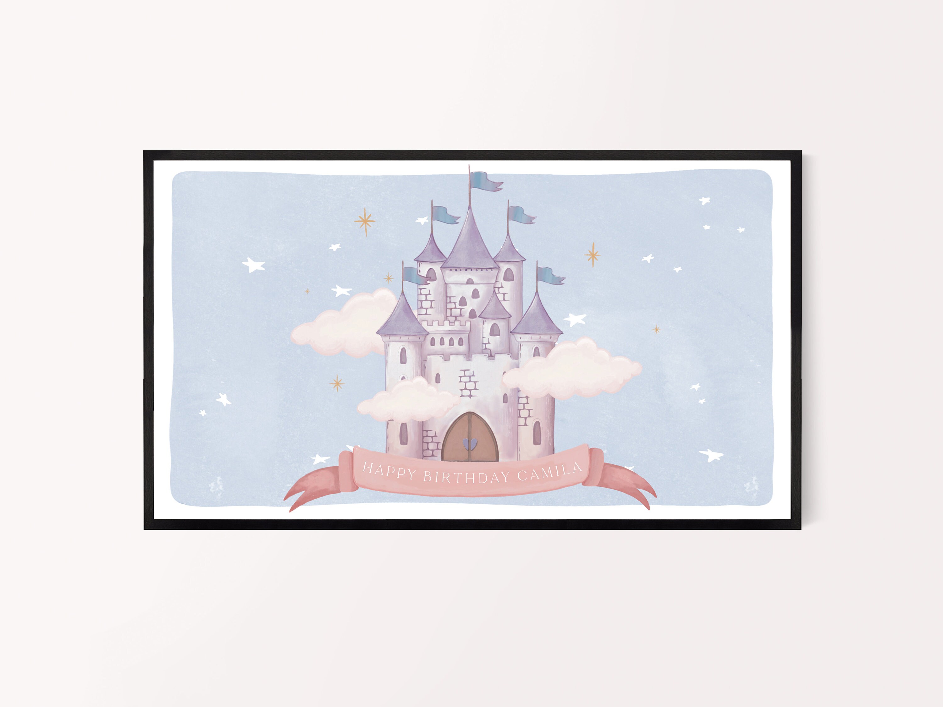 Princess Happy Birthday Samsung TV Frame Art Editable Happy Birthday TV ...