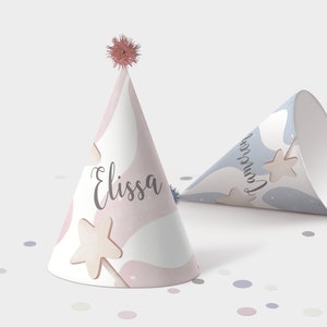 Printable Princess Magic Wand Birthday Party Hats Editable Birthday Hat ...