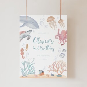 Editable Welcome Sign Under the Sea Birthday Printable Outdoor Welcome ...