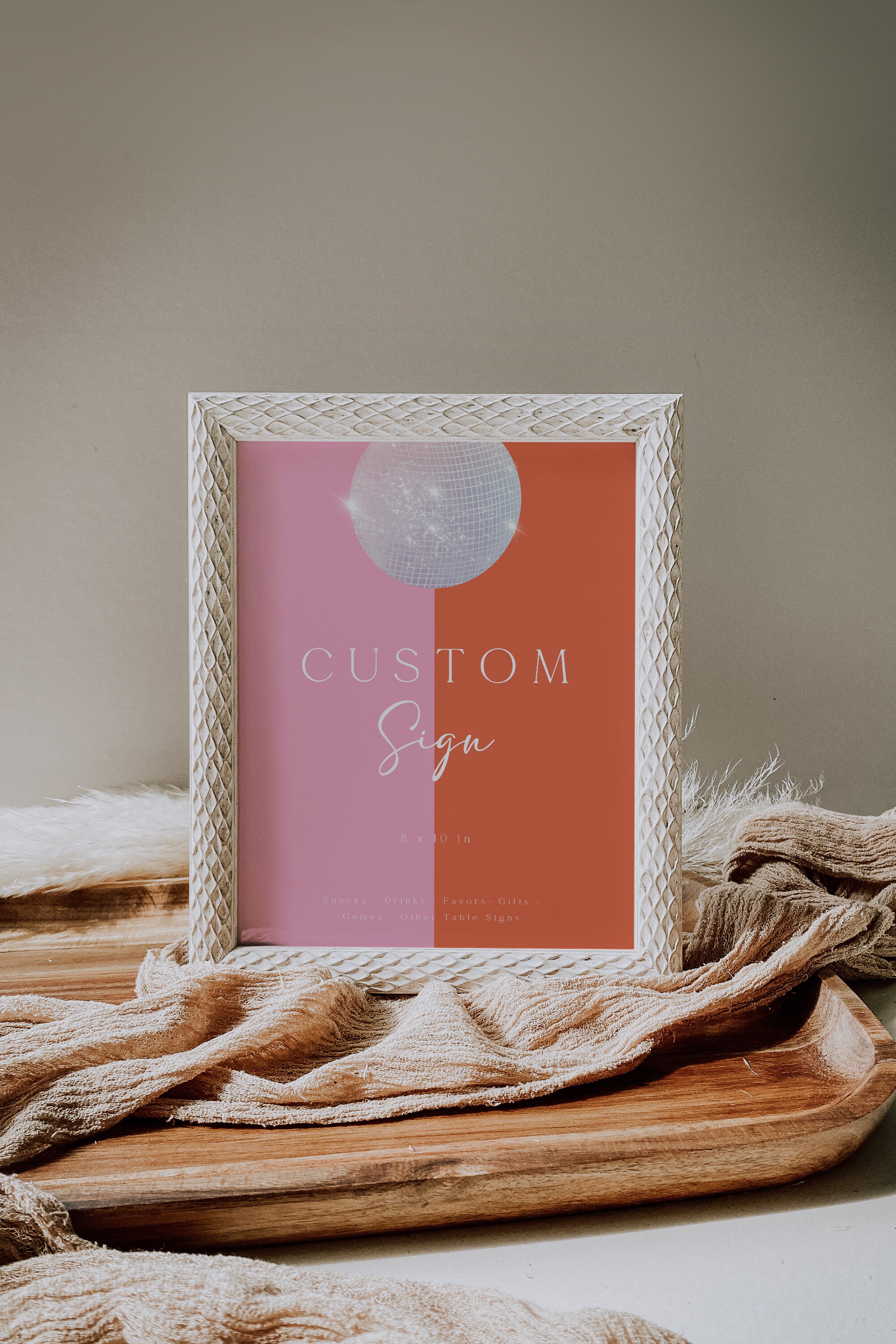Editable Disco Ball Custom Table Sign Disco Printable 8x10 Custom Sign ...