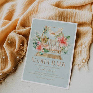 Editable Aloha Baby Shower Invitation Printable Hawaiian Baby Shower ...