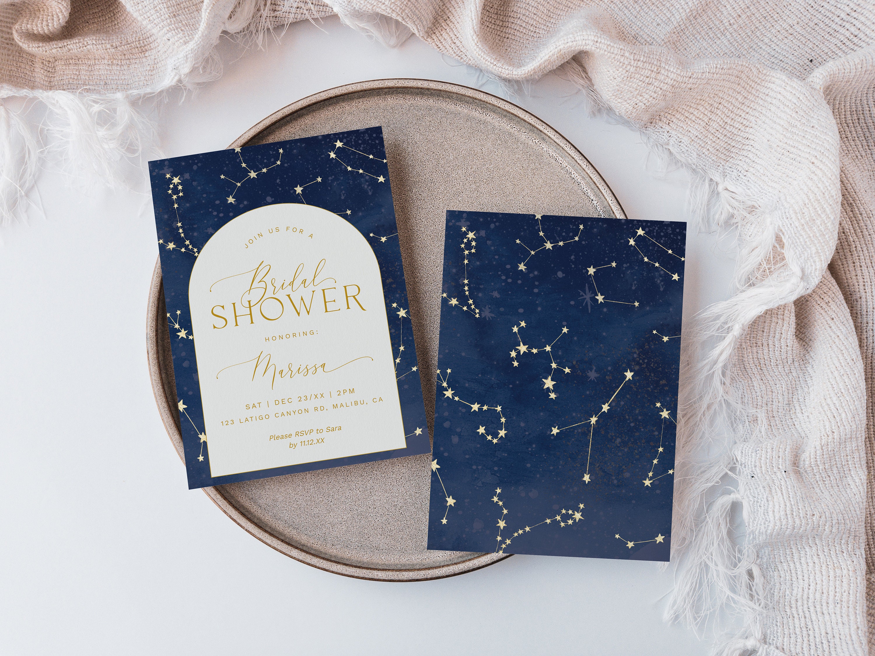 Editable Celestial Bridal Shower Invitation Starry Night Bridal Invite ...