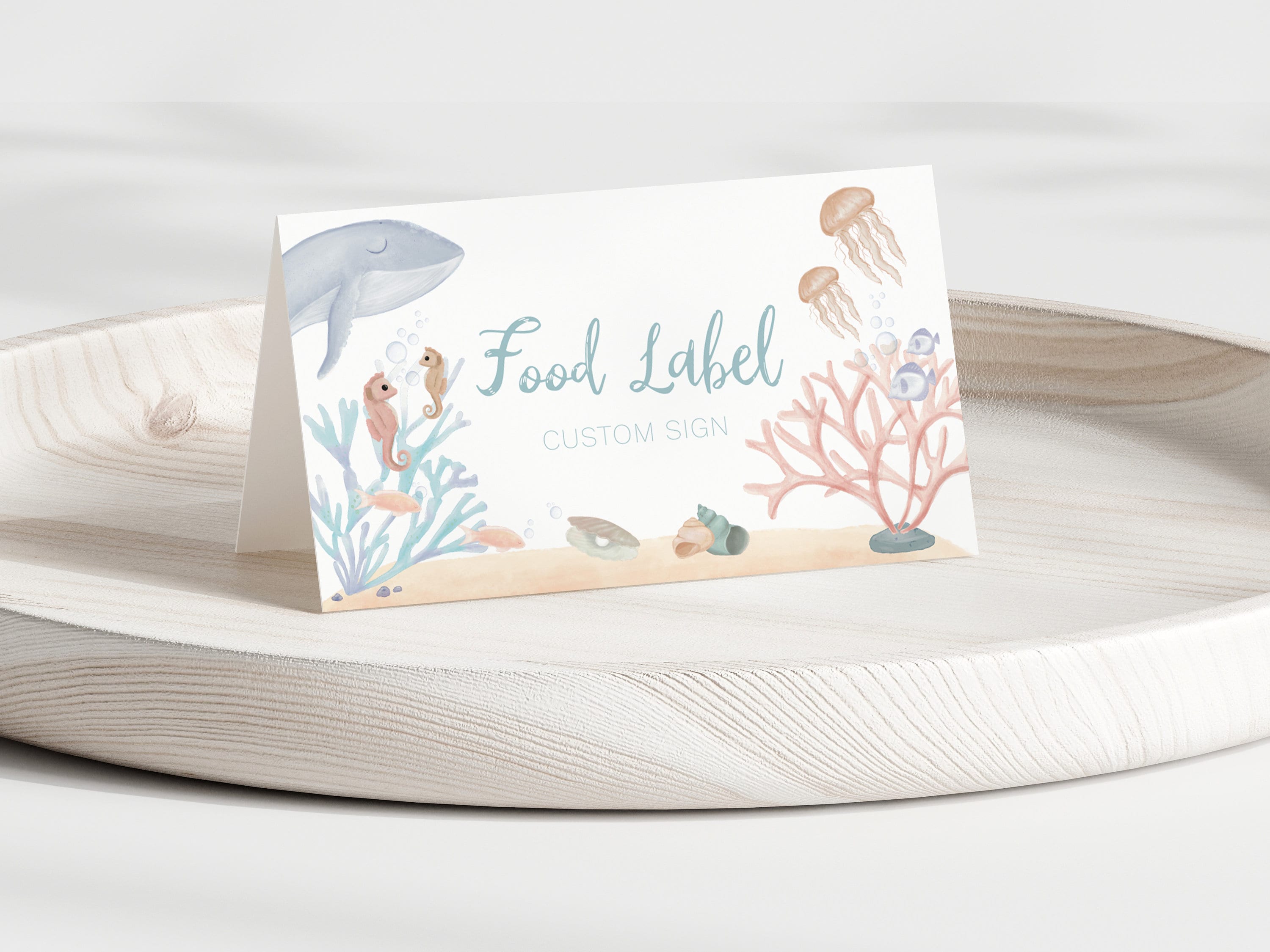 Editable Under the Sea Food Label Birthday Printable Template Buffet ...