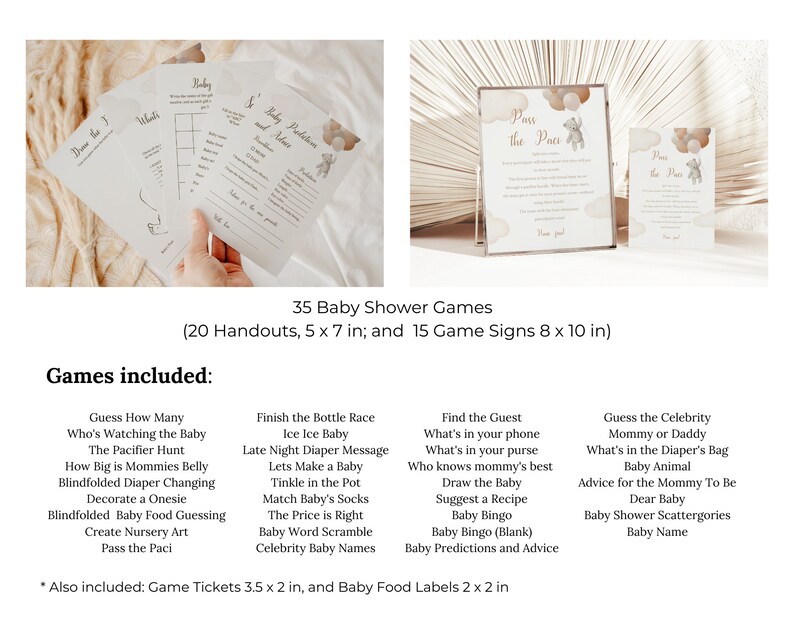 Bearly Wait Baby Shower Bundle | Printable, Editable (digital Download ...