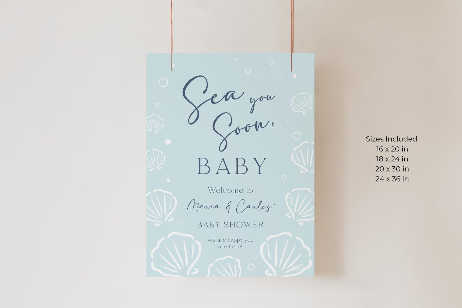 Editable Welcome Sign Sea You Soon Baby Shower Ocean Sign Printable ...