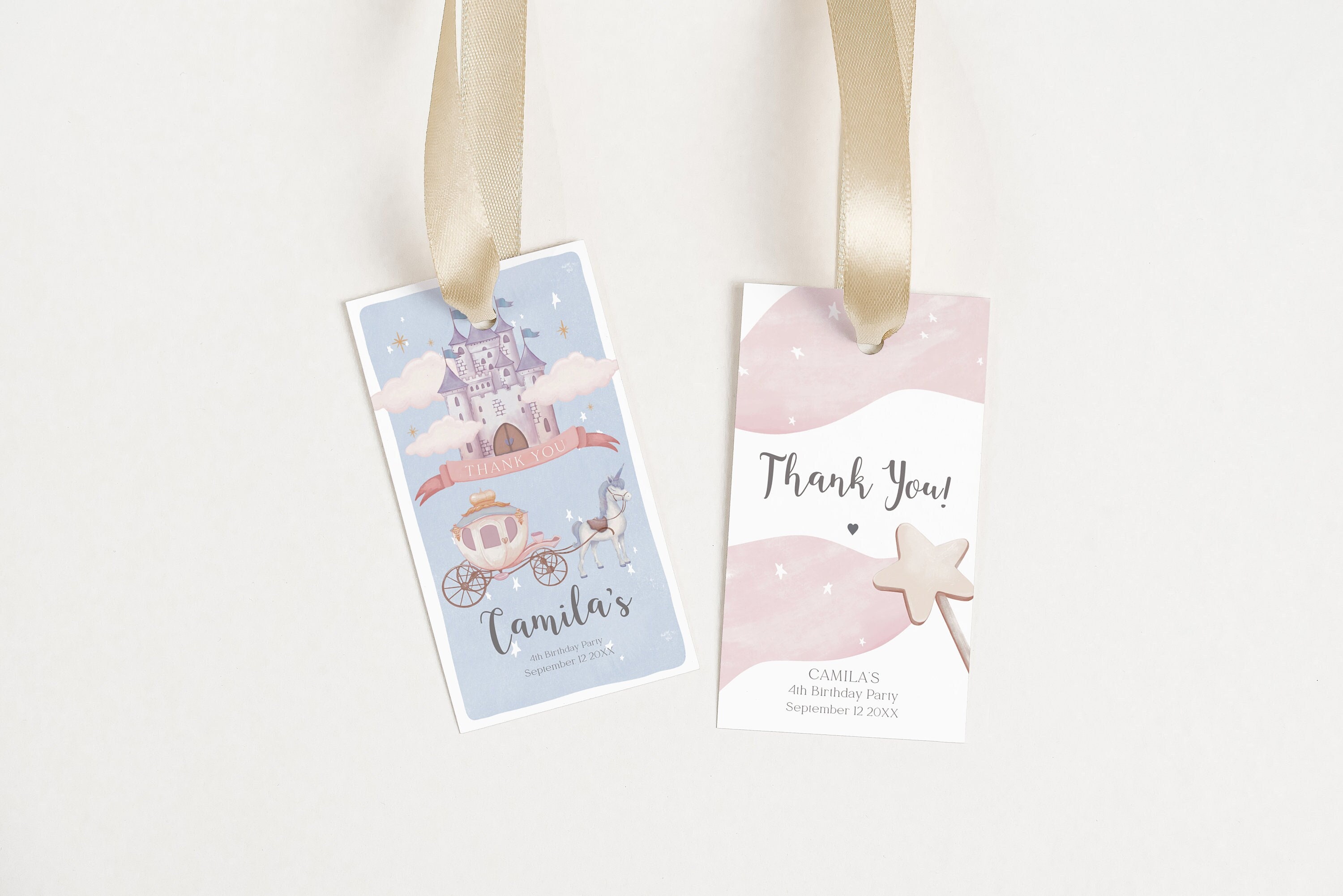 Editable Princess Gift Tag Birthday Template Printable Fairy Tale ...